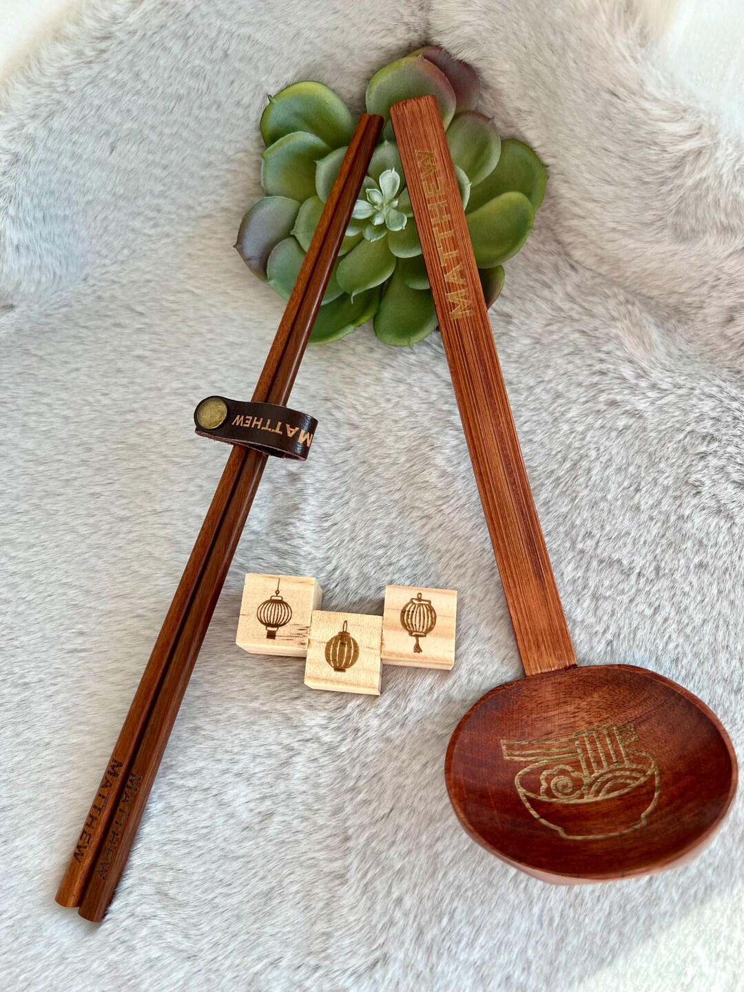 Custom Ramen Utensils Set – Personalized Ramen Ladle, Chopsticks ...