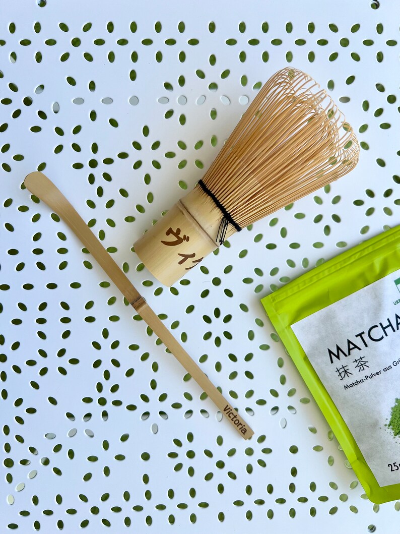 Personalized Matcha Whisk & Scoop Set: Japanese Name Engraving - Etsy