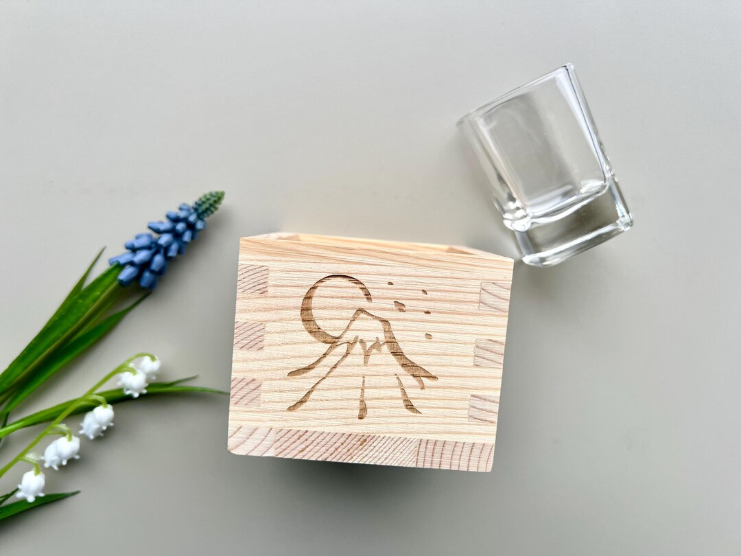 Personalized Wooden Sake Box & Glass Cup Set: Engraved Japanese Gift - Etsy