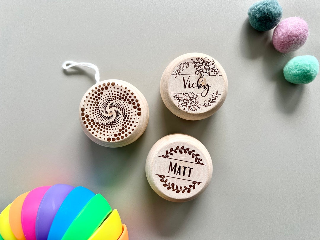 Personalized Wooden Yo-yo With Custom Name & Spiral Design- Eco ...