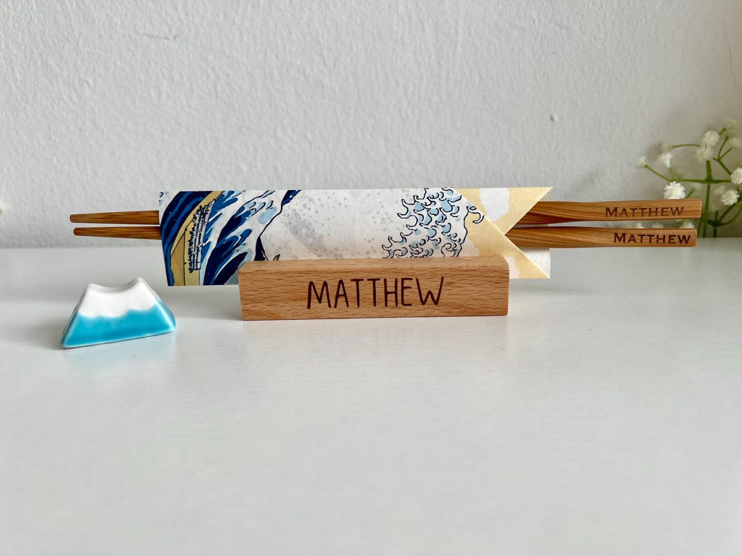 Personalized Engraved Chopsticks With Custom Wooden Stand, Fuji ...