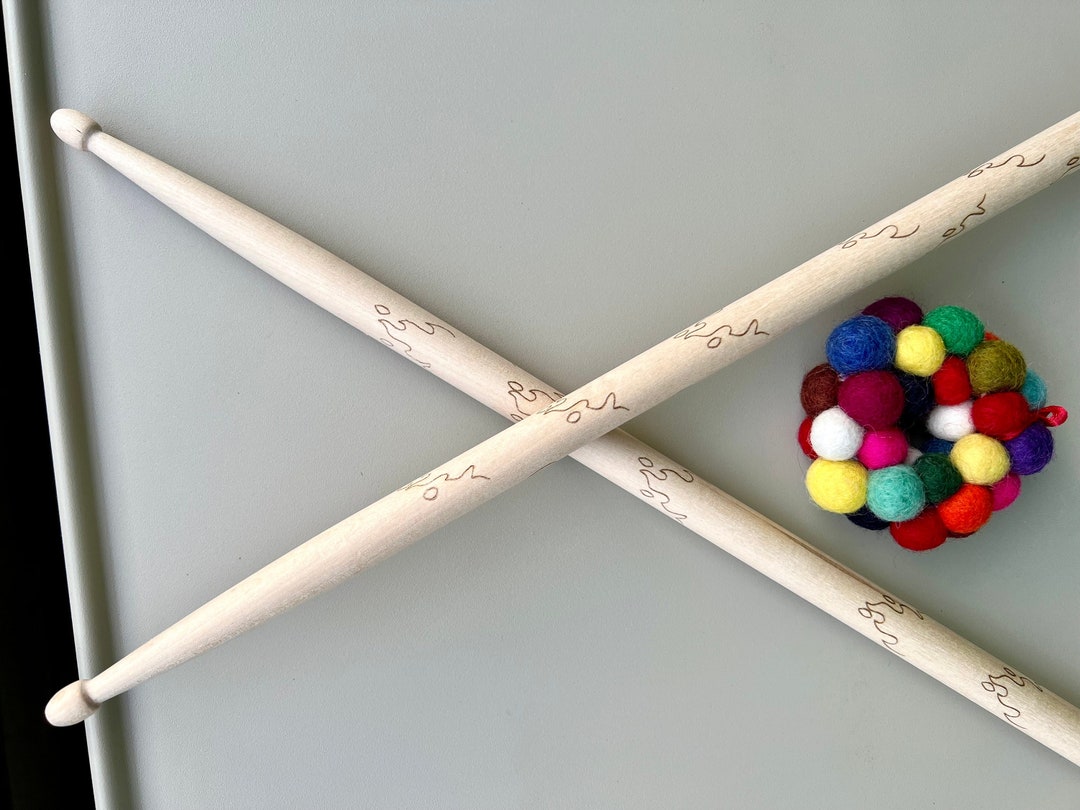Fire Flames Design Drumsticks Set, Personalized Engraved Drum Sticks ...