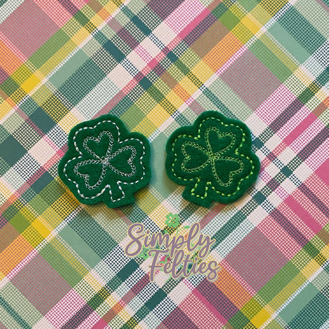 St. Patrick's Day Felties-shamrock Swirl Felties (white or Lime) - Etsy