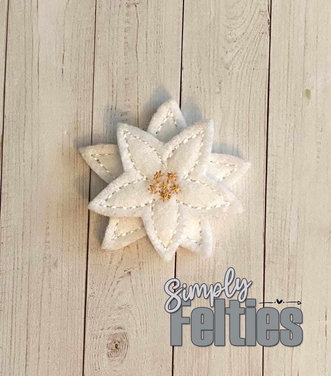 Poinsettia Felties Christmas Felties Flower Felties (white) - Etsy