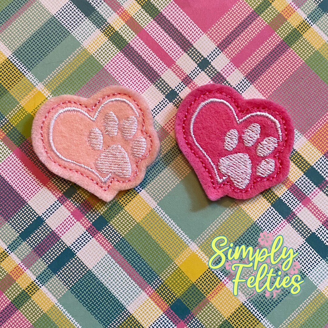 Heart Paw Felties-pinks - Etsy