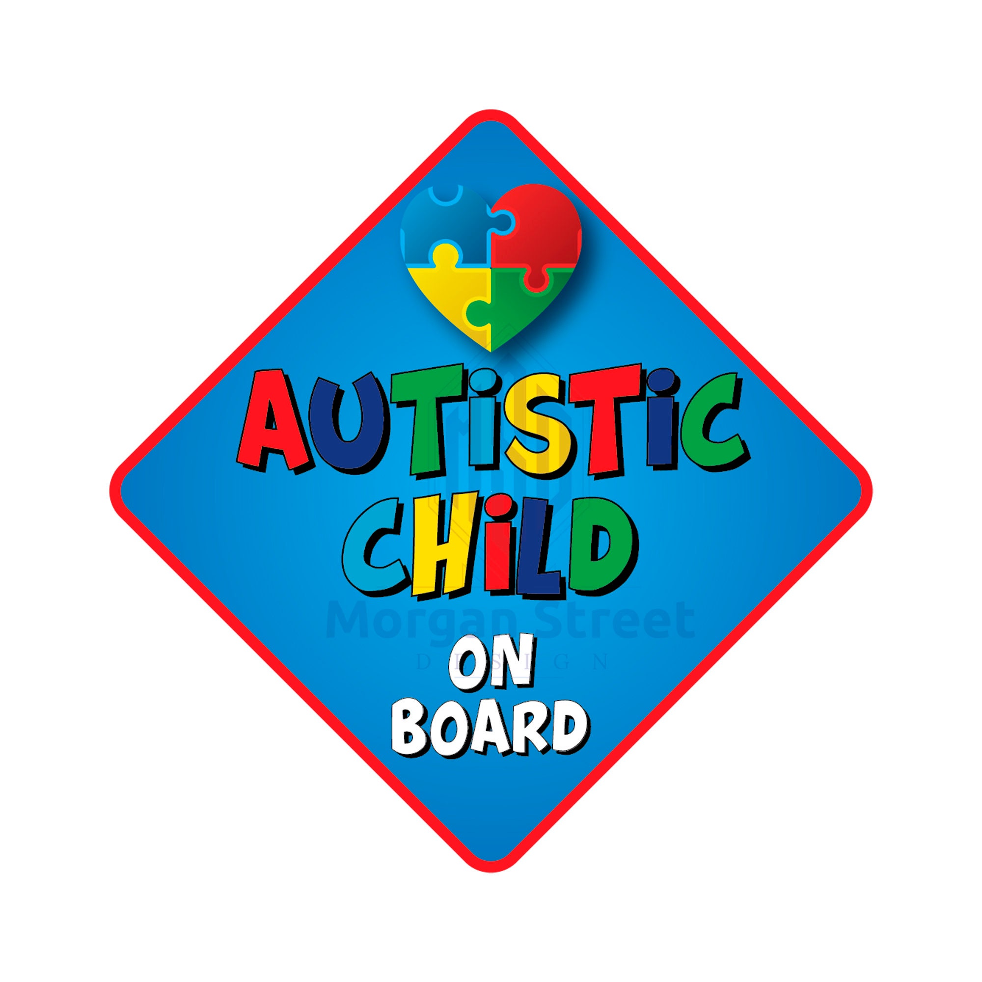 Autistic Child On Board Car Truck Decal Sticker Choice Color | Etsy