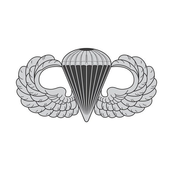 Parachutist Jump Wings Die Cut Vinyl Decal Sticker | Etsy