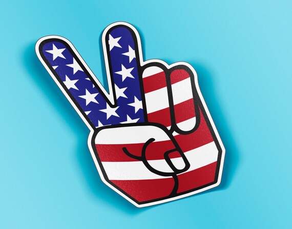 Peace Symbol Hand Gesture Vinyl Decal Sticker | Etsy