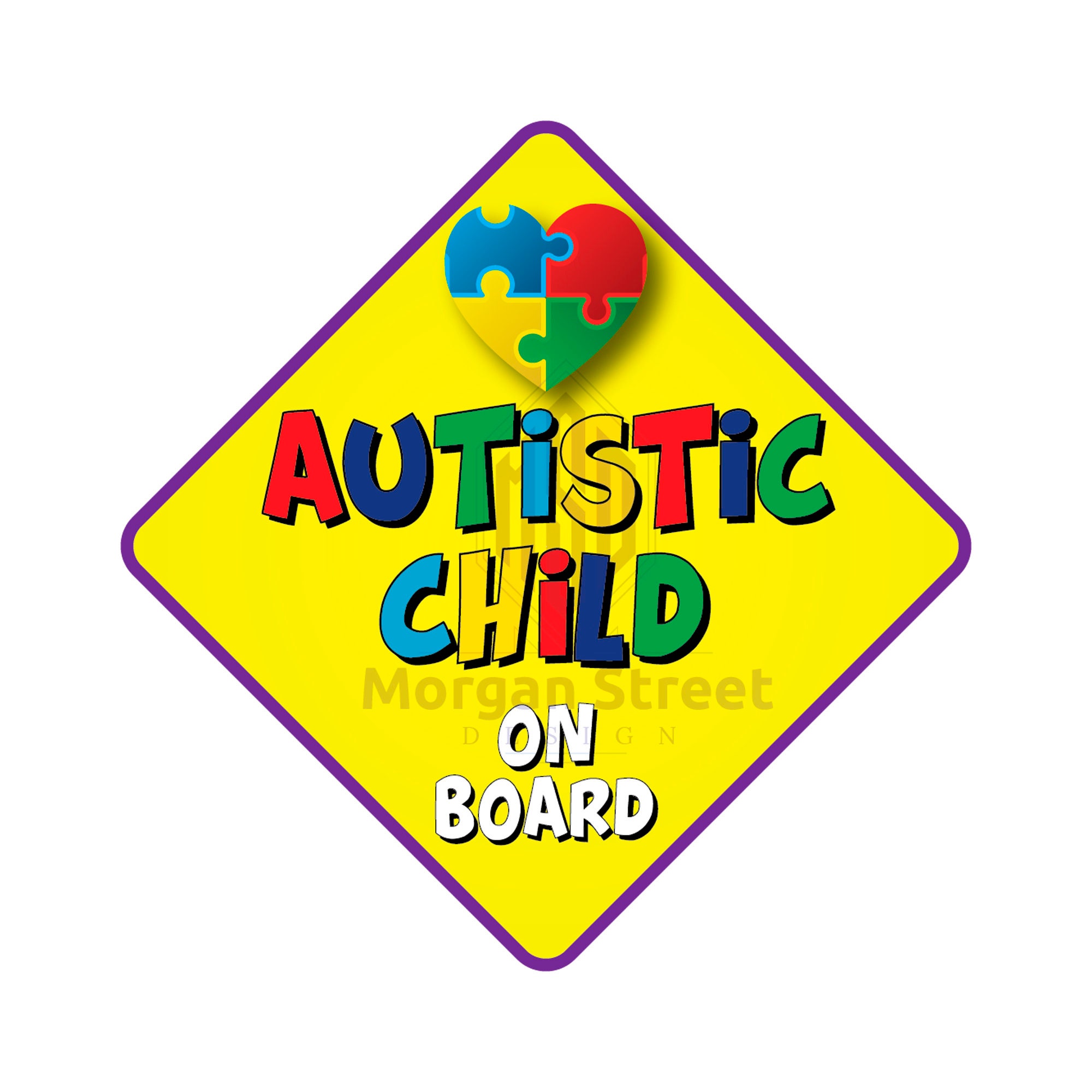 Autistic Child on Board Car Truck Decal Sticker Choice Color - Etsy