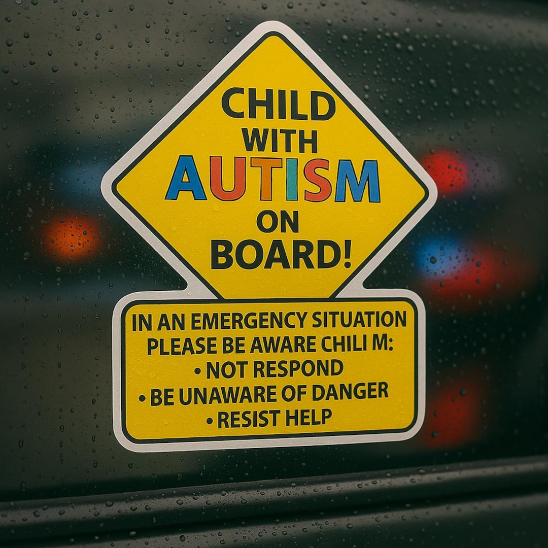 Autism on Board Car Decal: Emergency Alert Vinyl Sticker - Etsy