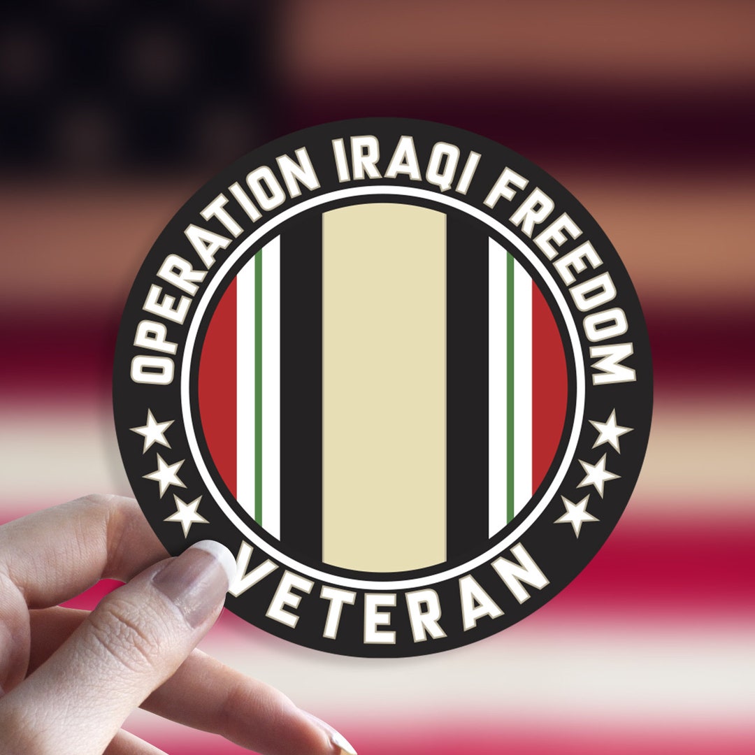 Iraq War Iraqi Freedom Veteran Decal Sticker Army, Marines, USAF, Navy ...