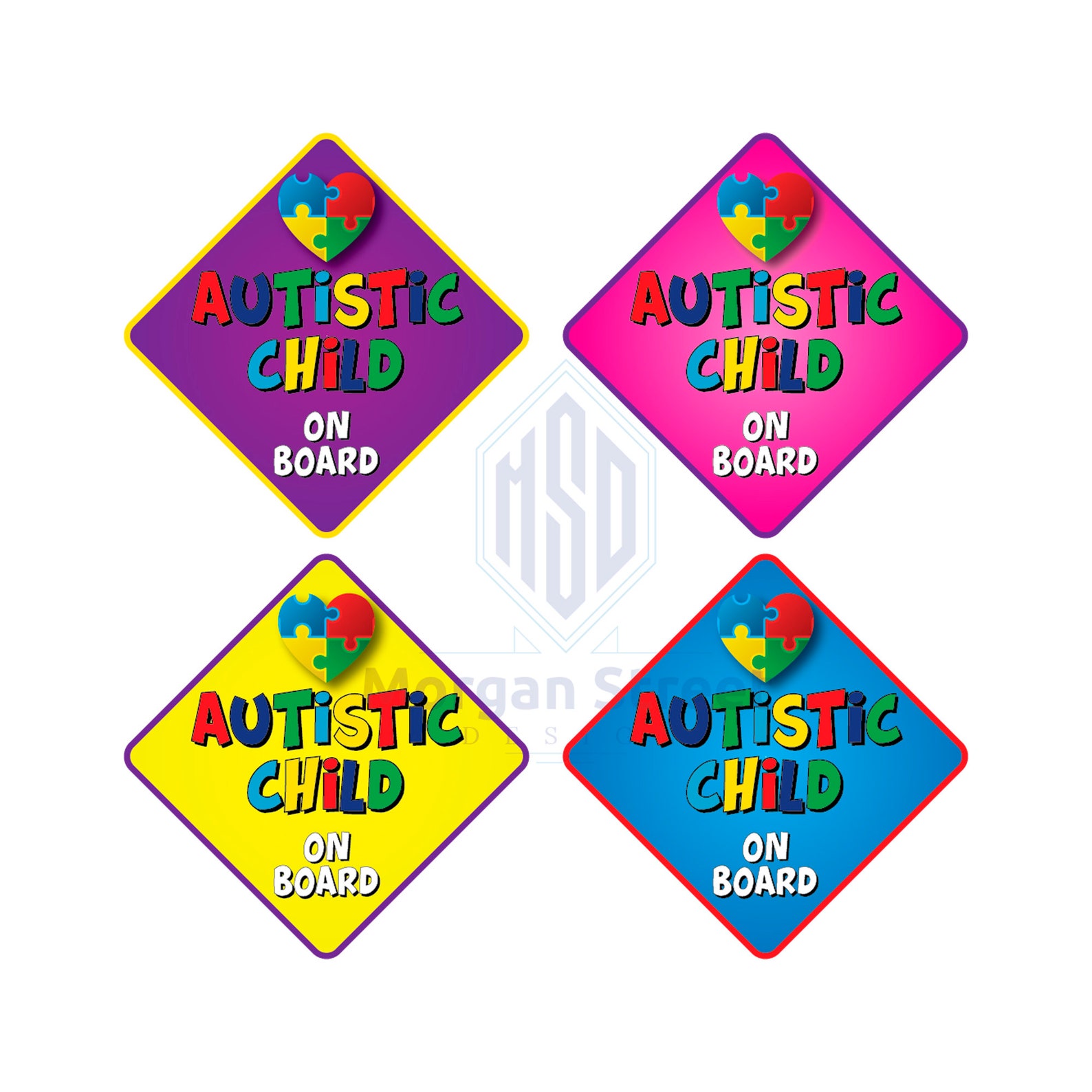 Autistic Child on Board Car Truck Decal Sticker Choice Color - Etsy