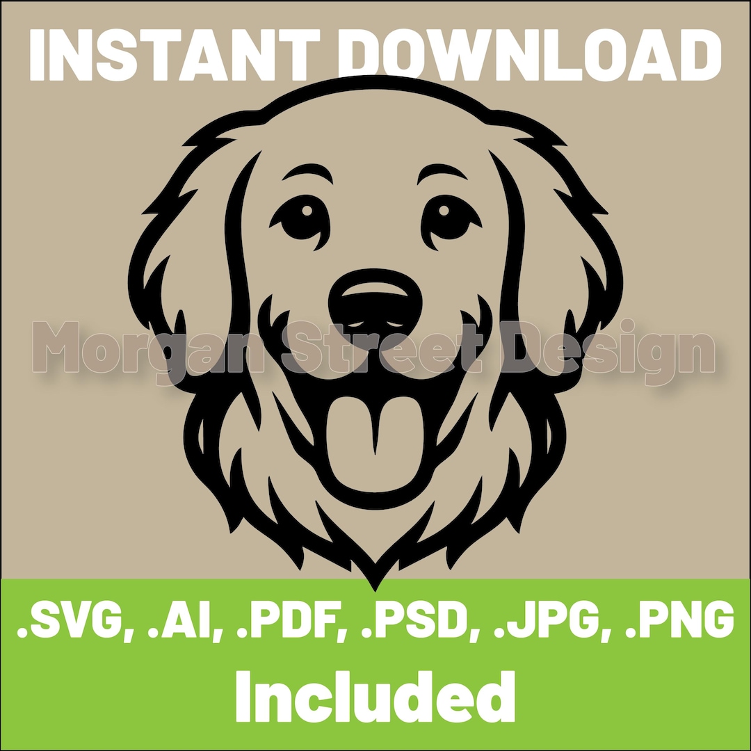 Golden Retriever SVG | Dog PNG | Cricut & Silhouette Cutting File ...
