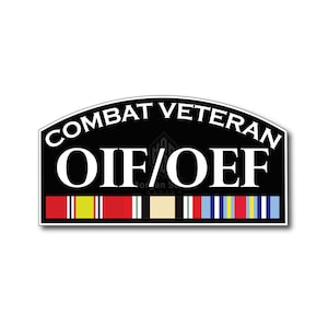 OIF/OEF Operation Iraqi Freedom Enduring Freedom Combat Veteran Die Cut ...