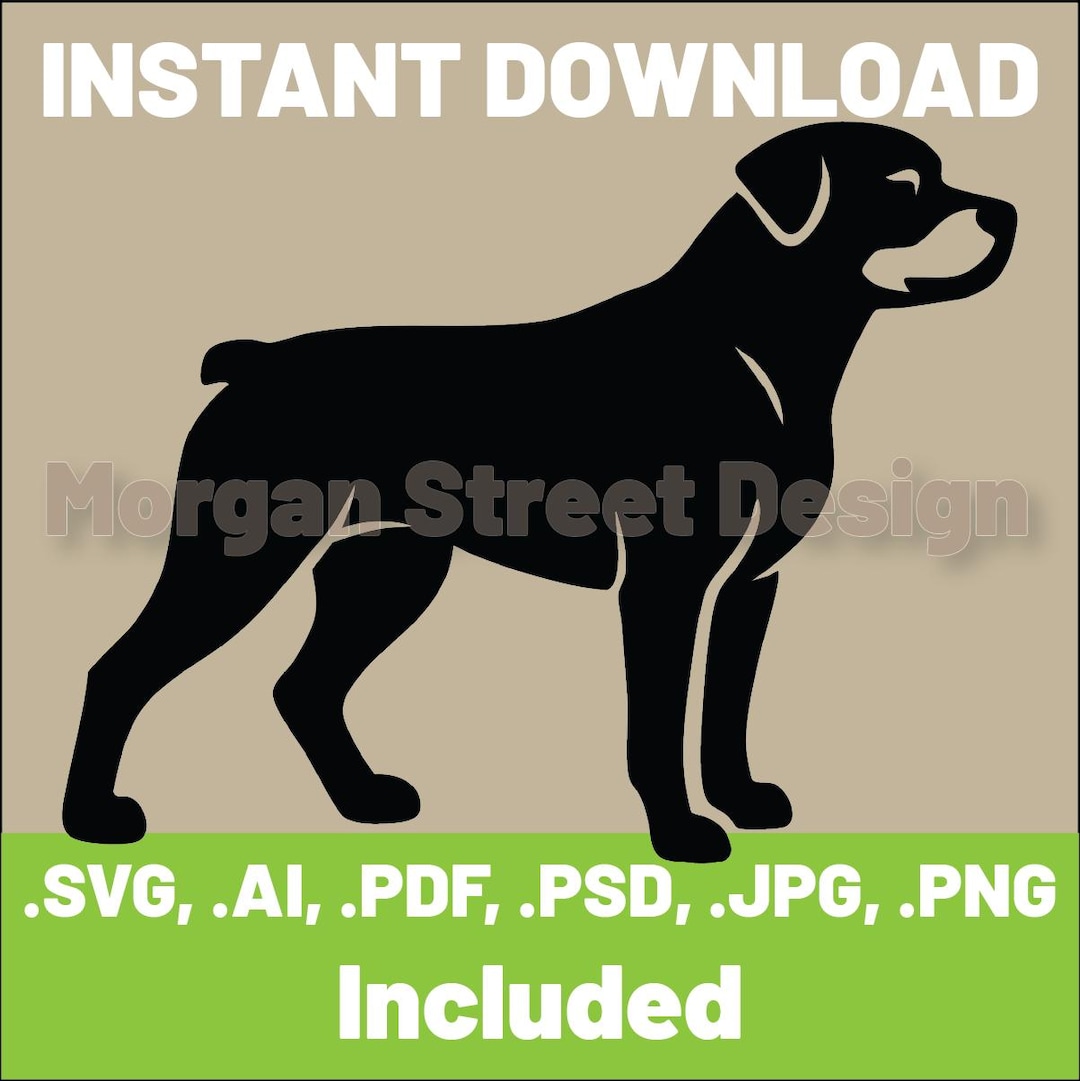 Rottweiler SVG | Dog PNG | Cricut & Silhouette Cutting File | Instant ...