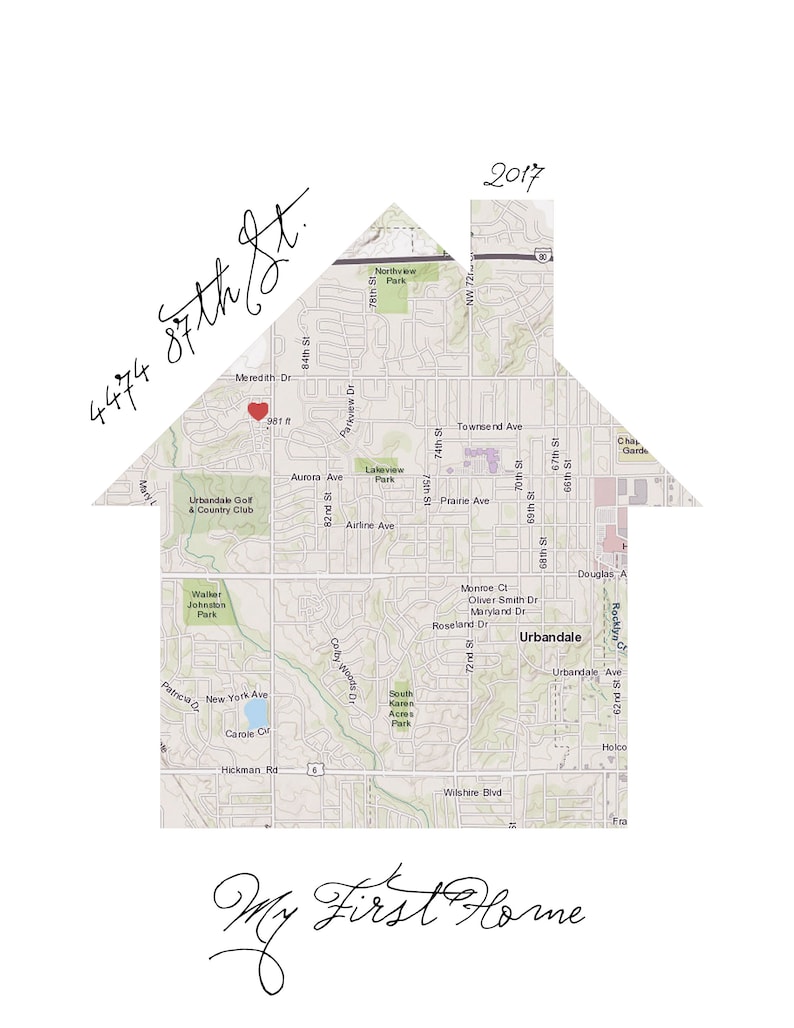 Personalized Map of Your Home: Great for Housewarming Gift (digital ...