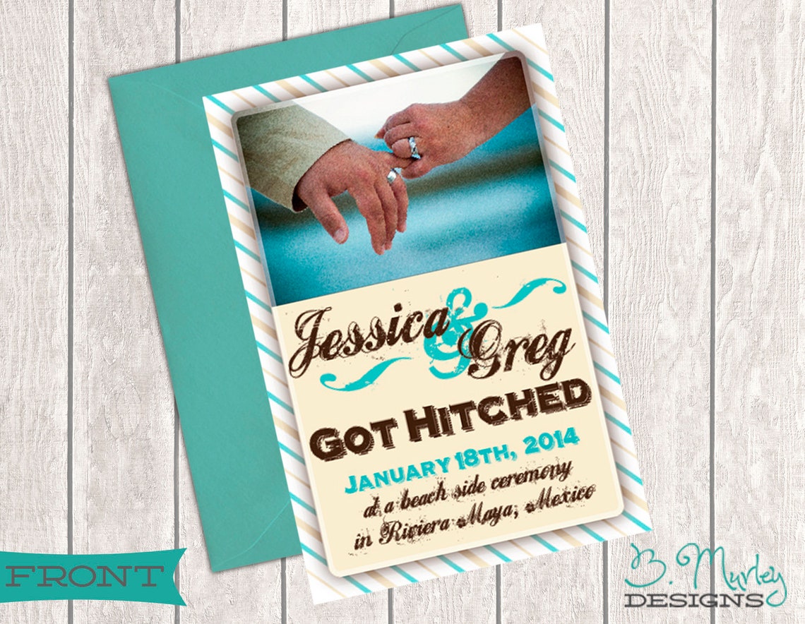 Got Hitched: Destination Wedding Home Reception Invitation - Etsy