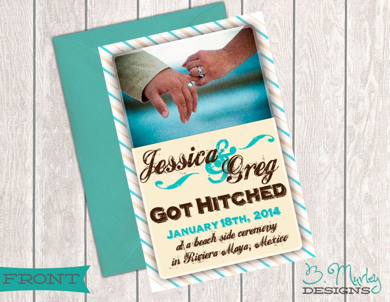 Got Hitched: Destination Wedding Home Reception Invitation - Etsy