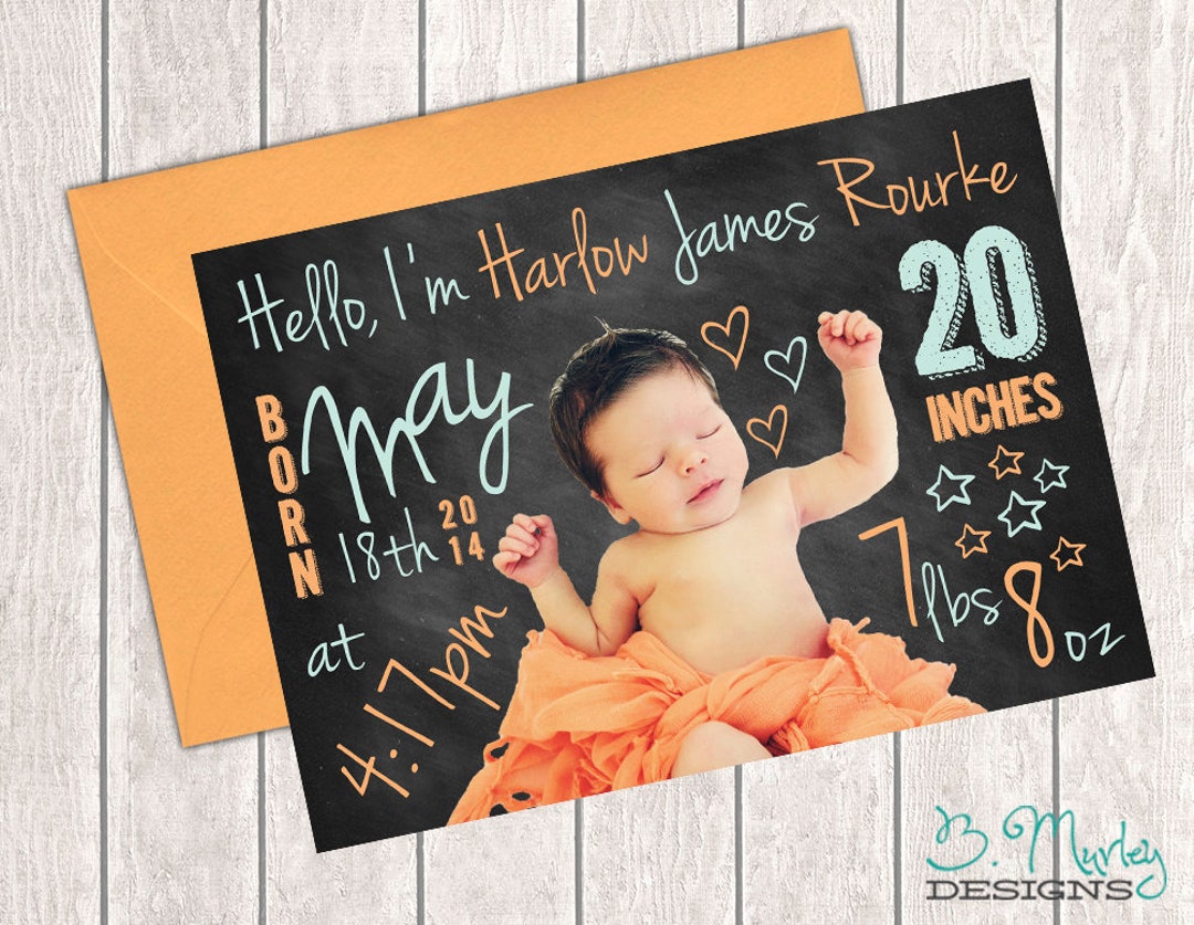 Custom Birth Announcement Printable - Etsy