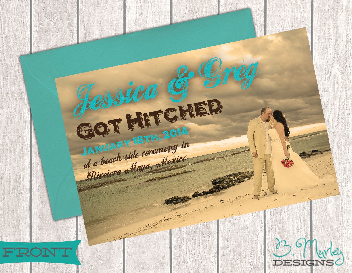 Got Hitched: Destination Wedding Home Reception Invitation - Etsy