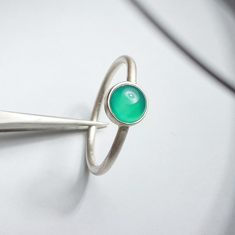 Chrysoprase Ring Gold Gemstone Ring Stacking Chrysoprase Ring | Etsy