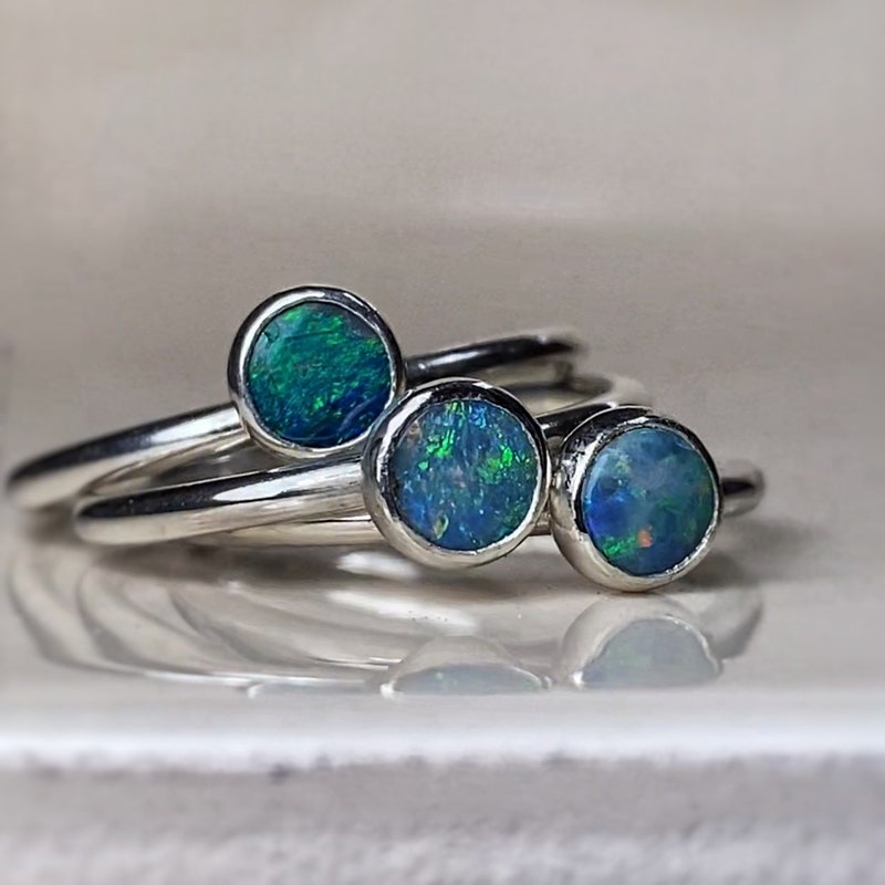 Opal Silver Ring - Etsy