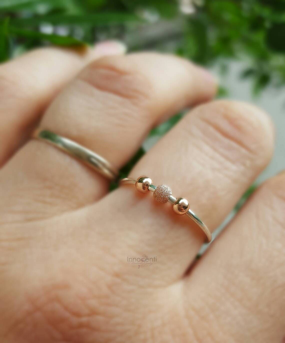 Adhd Fidget Ring Fidget Ring Adhd Jewelry Rose Gold Bead | Etsy