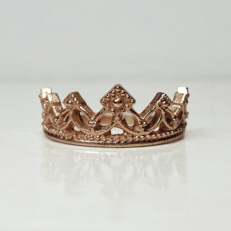 Crown Ring Crown Ring Rose Gold Tiara Ring Princess Ring Crown - Etsy