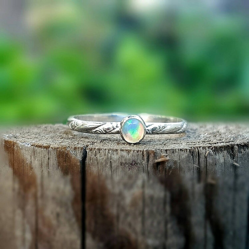 Tiny Gemstone Ring Birthstone Ring Tiny Stacking Ring | Etsy