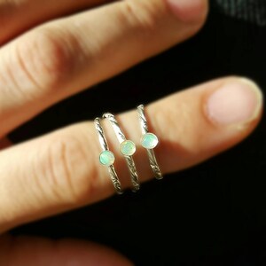 Opal Ring, White Opal Ring, Rainbow Opal Ring, Opal Silver Ring, Dainty Opal Ring, Small Opal ...