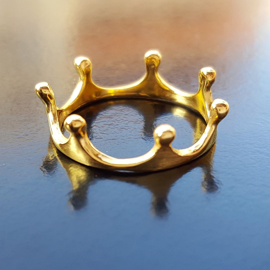 Crown Ring Gold, Tiara Ring, Crown Ring, Sterling Silver Crown Ring ...