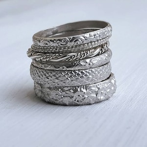 Stacking Rings Set, Love Gift, Gift for Her, Wife Gift, Anniversary ...