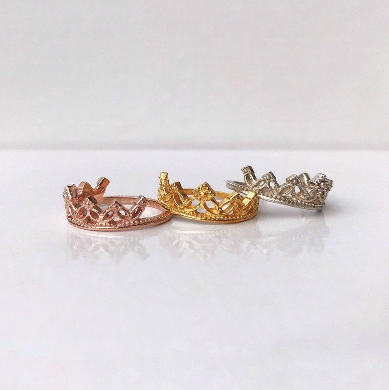 Gold Crown Ring Silver Crown Ring 18th Birthday Gift Rose - Etsy