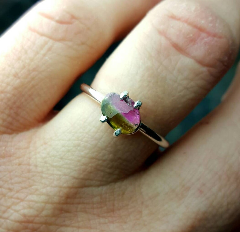 Tourmaline Ring Watermelon Tourmaline Ring Tourmaline Slice | Etsy