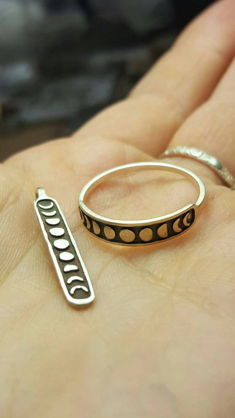 Moon Phase Ring Moon Cycle Ring Celestial Ring Moon Phases | Etsy