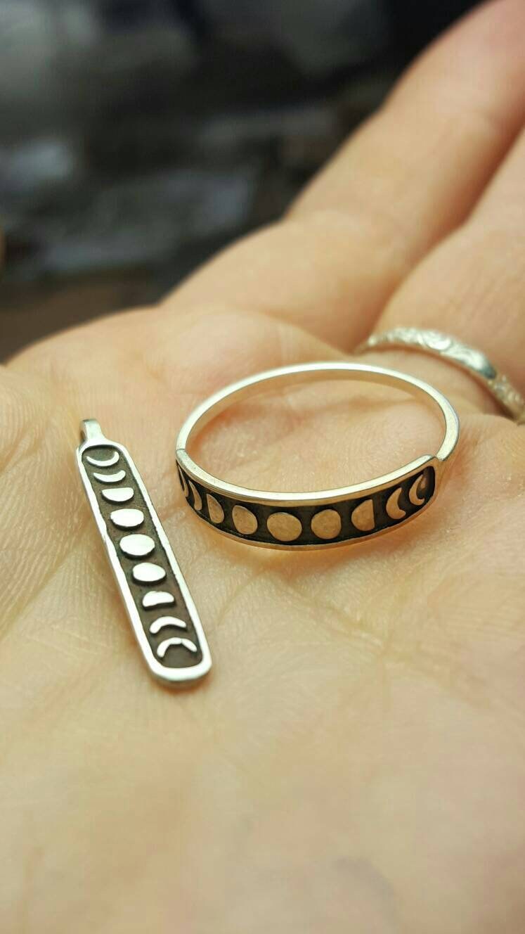 Moon Phase Ring Moon Cycle Ring Celestial Ring Moon Phases | Etsy