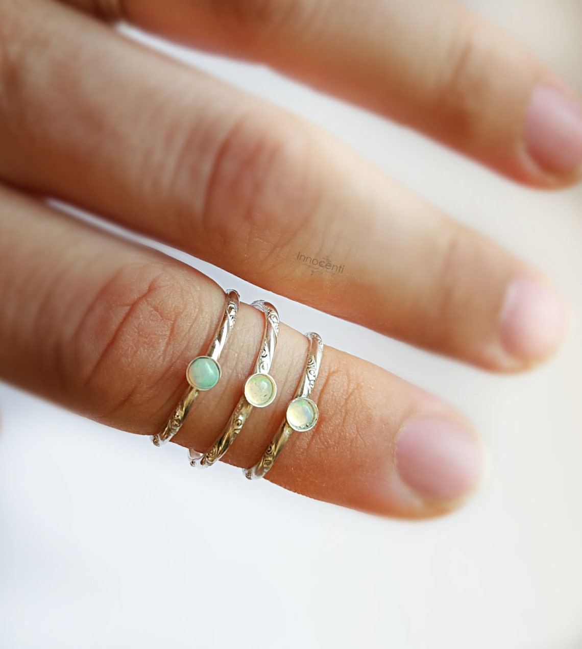 Tiny Gemstone Ring Birthstone Ring Tiny Stacking Ring - Etsy