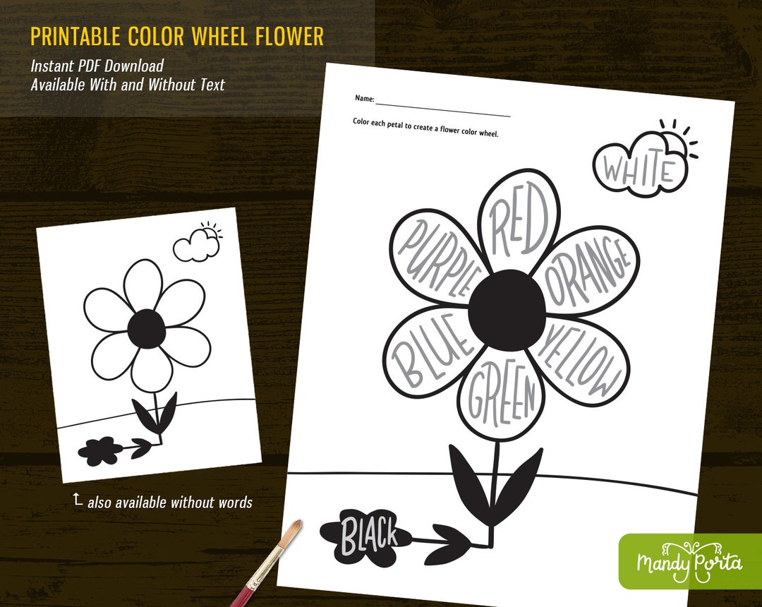 Flower Color Wheel Printable PDF | Instant Download, Kids Spring ...