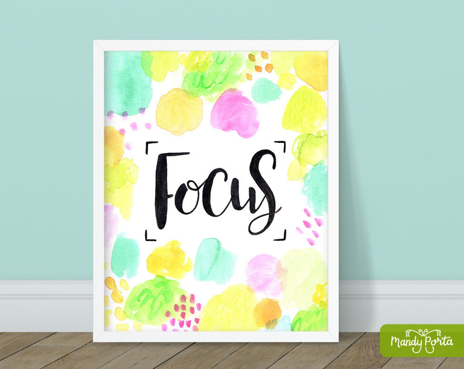 Focus Art Print 8" X 10" | Hand Lettered Word of the Year Wall Decor ...