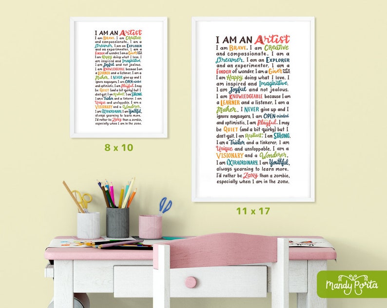 Artist Alphabet Quote Art Print | Hand Lettered Motivational Quote ...