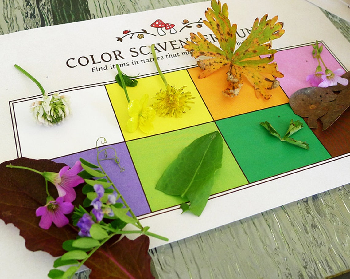 Nature Color Scavenger Hunt - Printable Kids Activity, Party Game ...