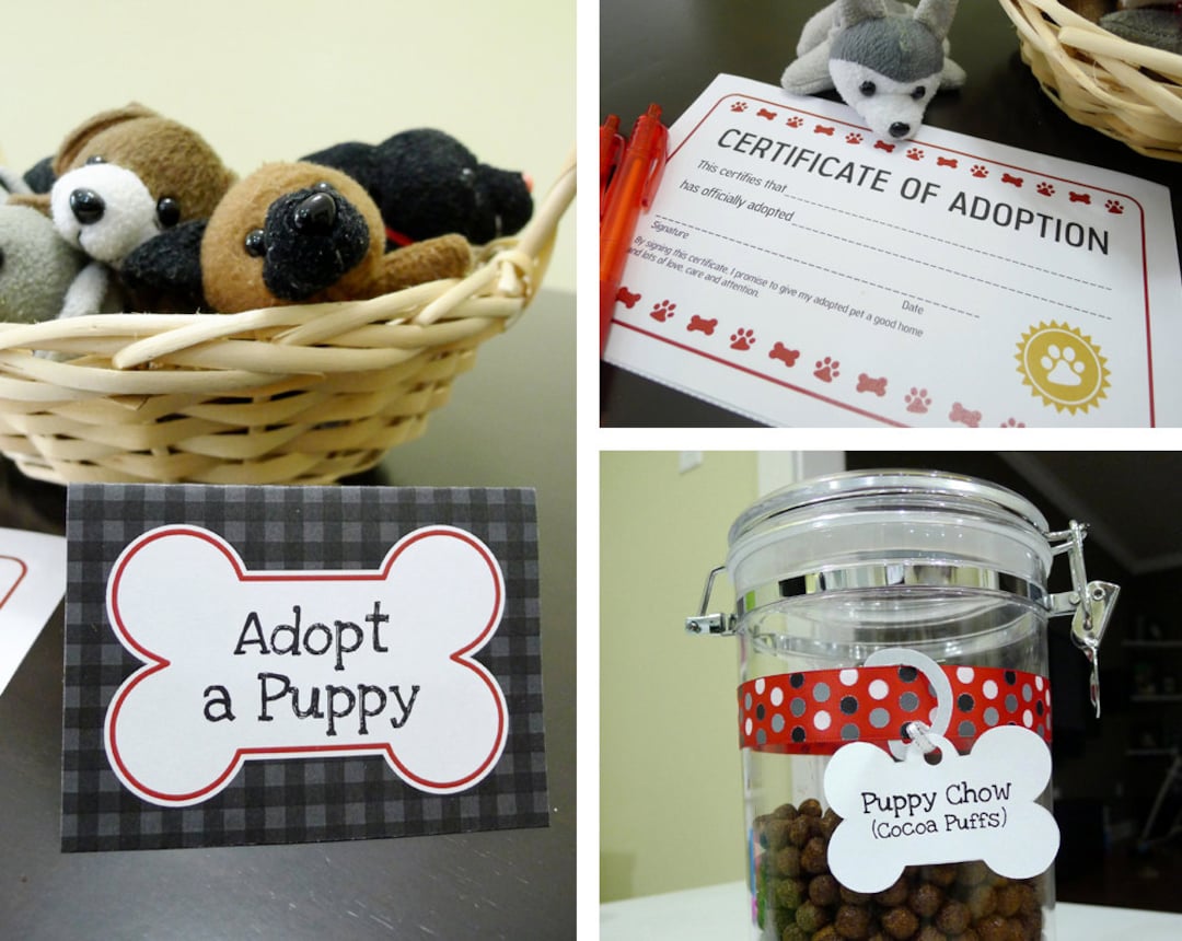 Puppy Dog Printable Birthday Party Kit: Food Labels / Placecards, Bone ...