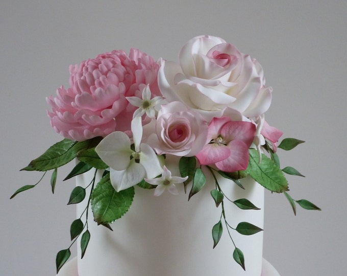 Edible Sugar Flowers Roses Peony Hydrangea Leaves - Etsy