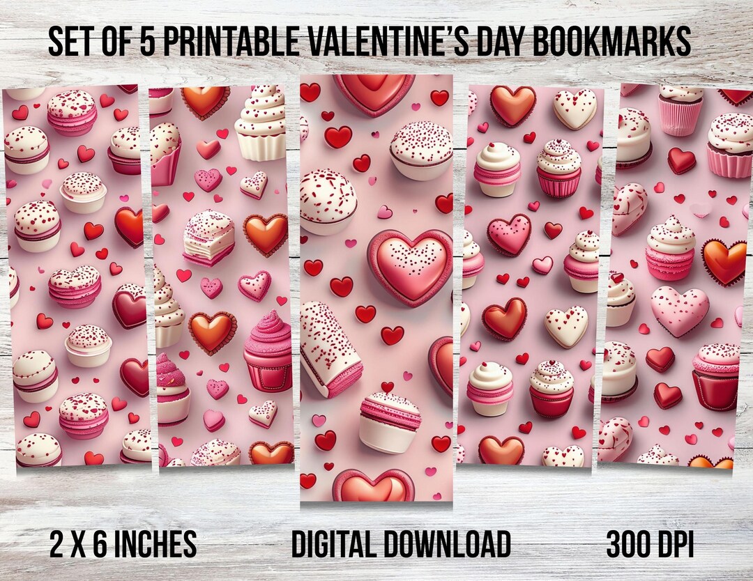 Printable Valentine Bookmarks | Valentine Reading Bookmark - Etsy