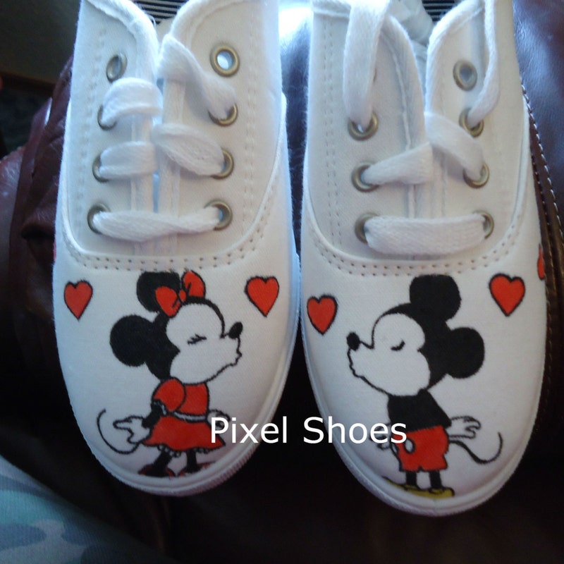 Mickey Mouse Canvas Shoes - Etsy