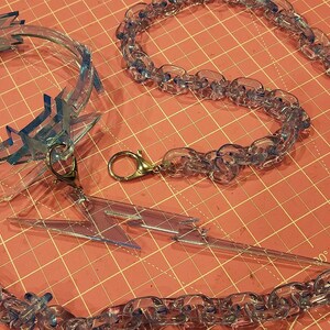 Hazbin Hotel Acrylic Vox Cosplay Collar With Acrylic Chain - Etsy