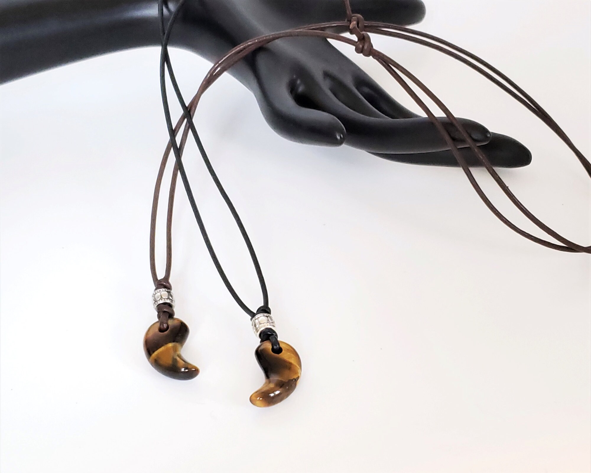 Magatama Necklace, Japanese Talisman, Tiger Eye Necklace, Small ...
