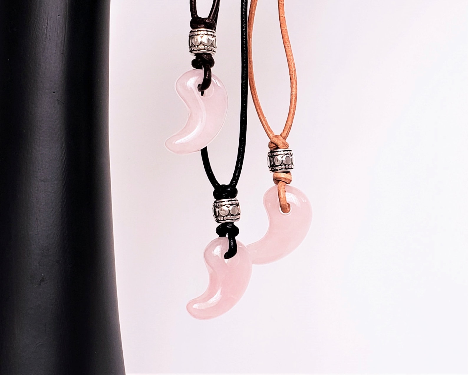 Magatama Necklace, Rose Quartz, Japanese Talisman, Small Magatama ...