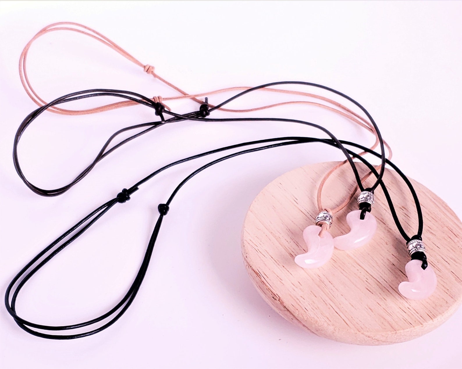 Magatama Necklace, Rose Quartz, Japanese Talisman, Small Magatama ...