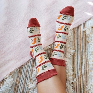 Zen Gardener Rust Crew Socks - Etsy